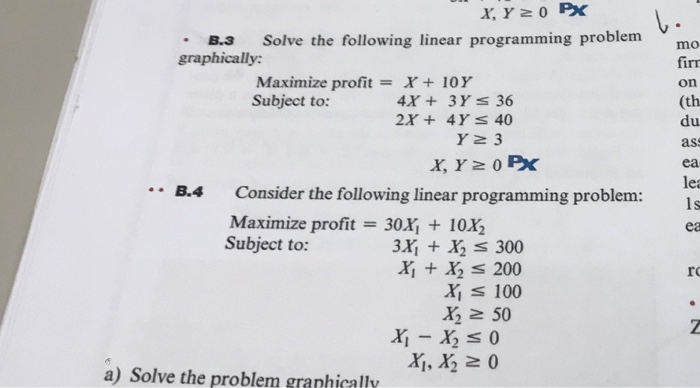 Solved B.3 Solve the following linear programming problem | Chegg.com