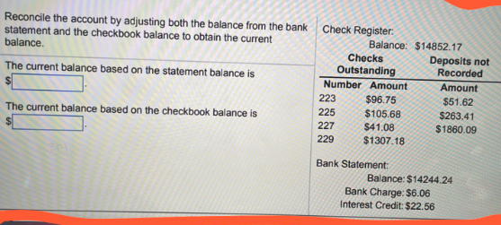 Solved Reconcile the account by adjusting both the balance | Chegg.com