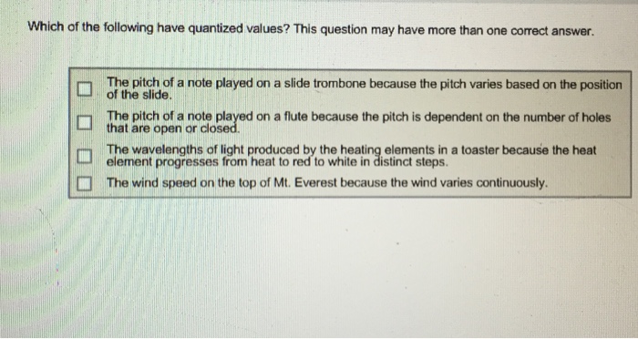 Solved Which of the following have quantized values? This | Chegg.com