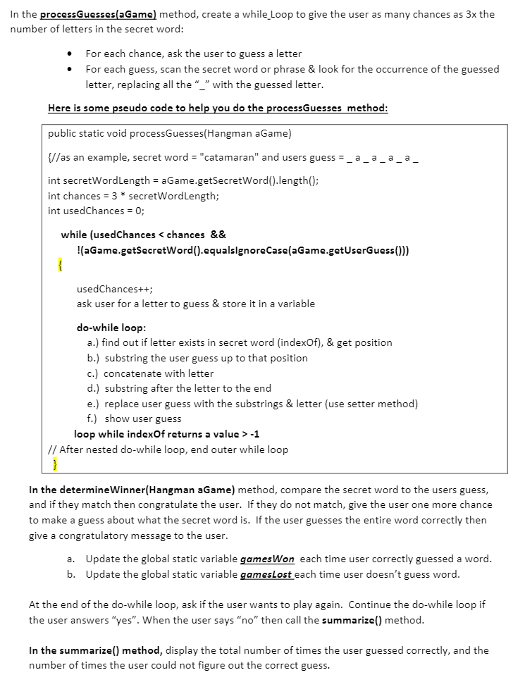 Solved Follow The Hangman Challenge To Create A Simulation 