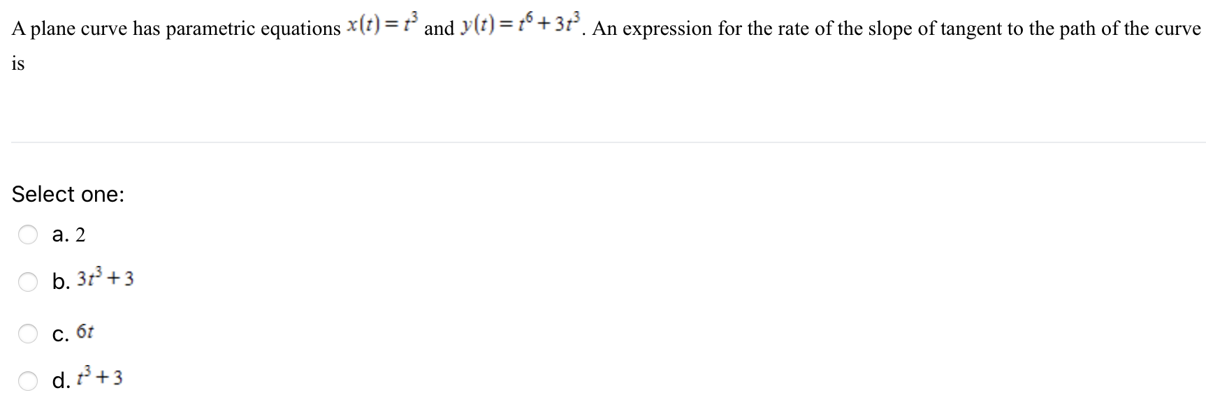 Solved A plane curve has parametric equations X(t) = 1 and | Chegg.com