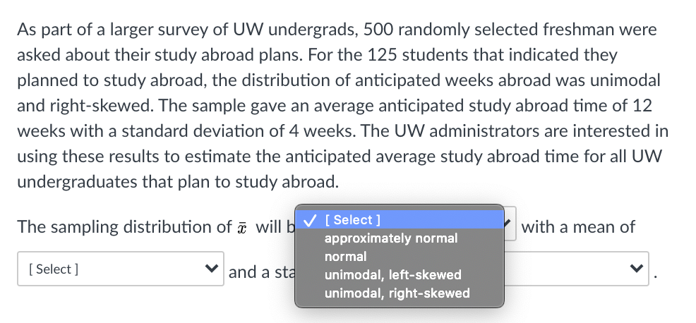 Solved a) sampling distribution : approximately normal / | Chegg.com