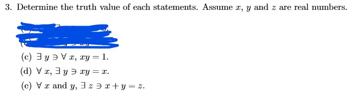 Solved 3. Determine the truth value of each statements. | Chegg.com