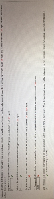 Solved Suppose that the distribution of net typing rate in | Chegg.com