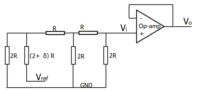 Solved Figure shows configuration of a 3-bit, R-2R | Chegg.com