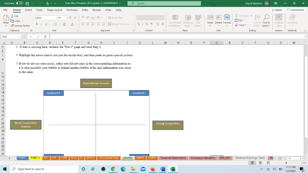 Solved Grand Strategy Matrix on Tesla#N##N#Follow guidelines | Chegg.com