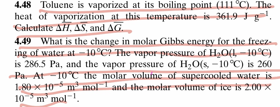 Solved 4.48 Toluene is vaporized at its boiling point | Chegg.com