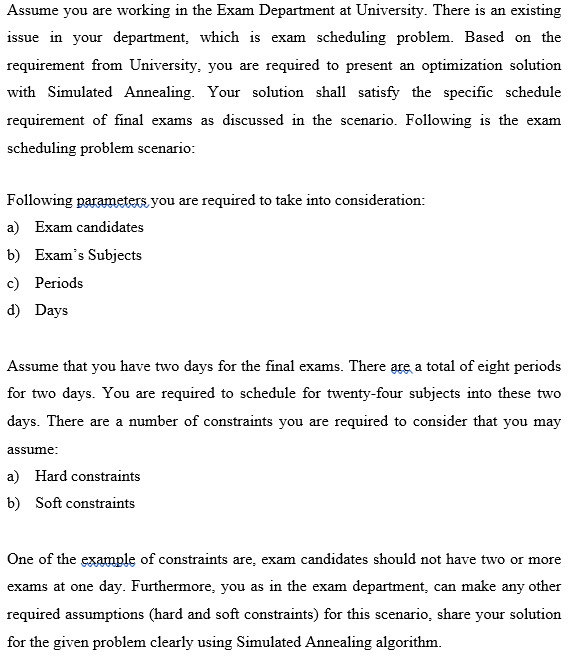 Solved Assume you are working in the Exam Department at | Chegg.com