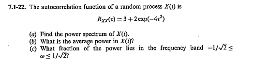 Solved 7.1-22. The autocorrelation function of a random | Chegg.com