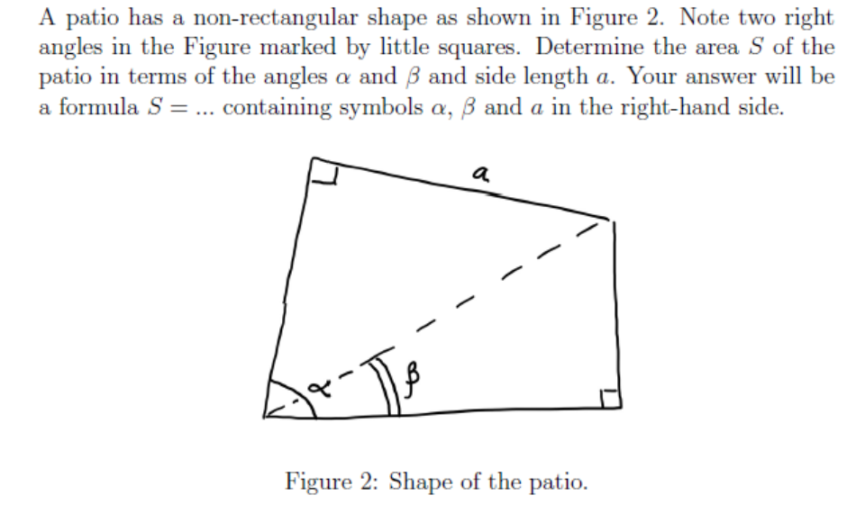 Solved A patio has a non-rectangular shape as shown in | Chegg.com