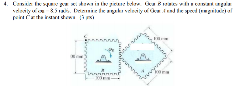 Solved Consider the square gear set shown in the picture | Chegg.com