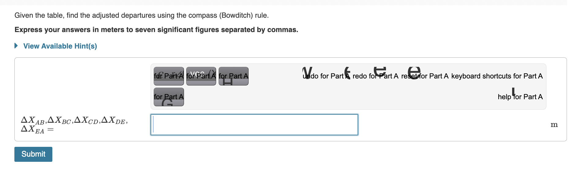 Solved Given the table, find the adjusted latitudes using | Chegg.com