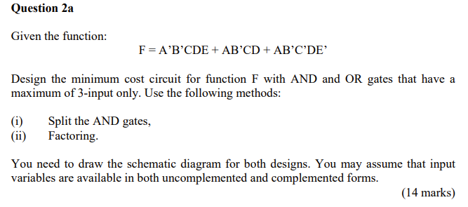Solved Implement the function F in Question 2a using the | Chegg.com