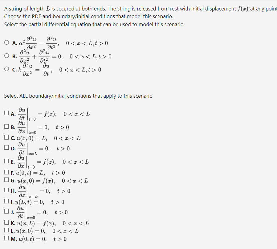 A string of ﻿length L is ﻿secured at ﻿both ends. The | Chegg.com