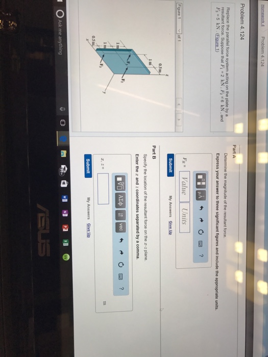Solved Replace the parallel force system acting on the plate | Chegg.com