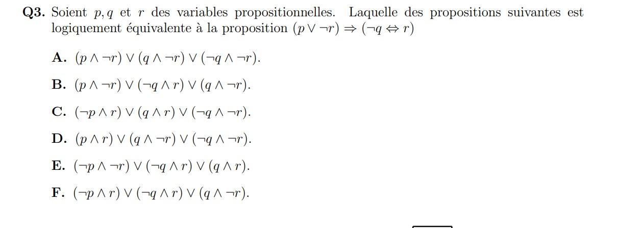 Solved Let p, q and r be propositional variables. Which of | Chegg.com