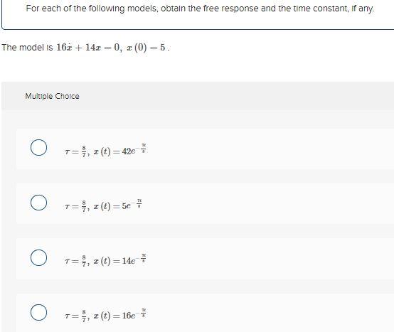 Solved For each of the following models, obtain the free | Chegg.com