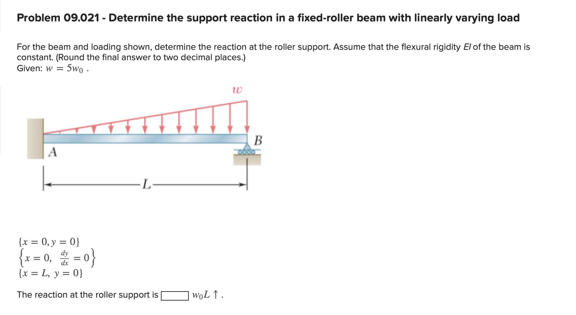 Problem 09.021 - Determine the support reaction in a | Chegg.com