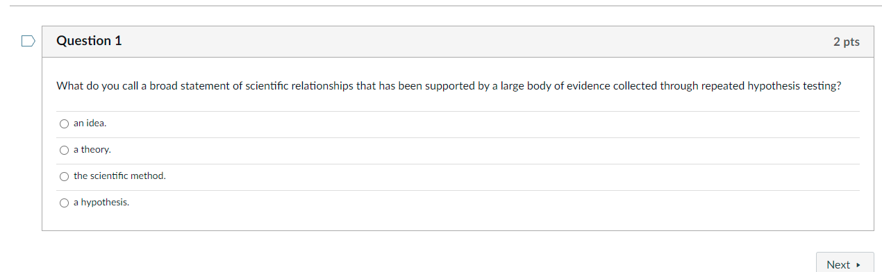 Solved What do you call a broad statement of scientific | Chegg.com