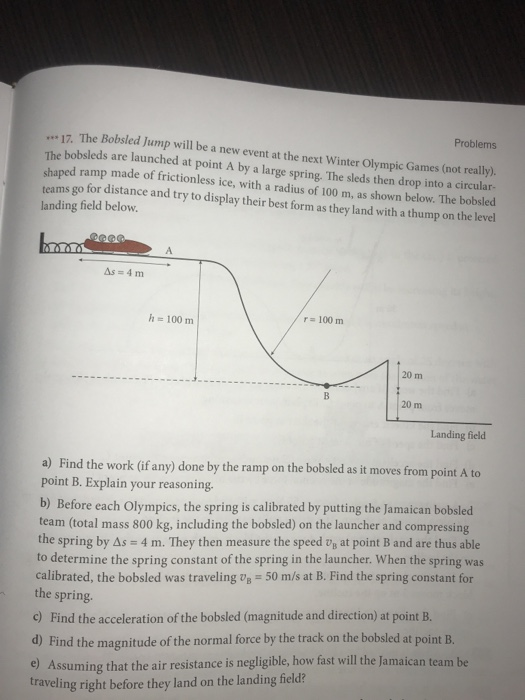Solved 17. The Bobsled Jump will be a new event at the next | Chegg.com