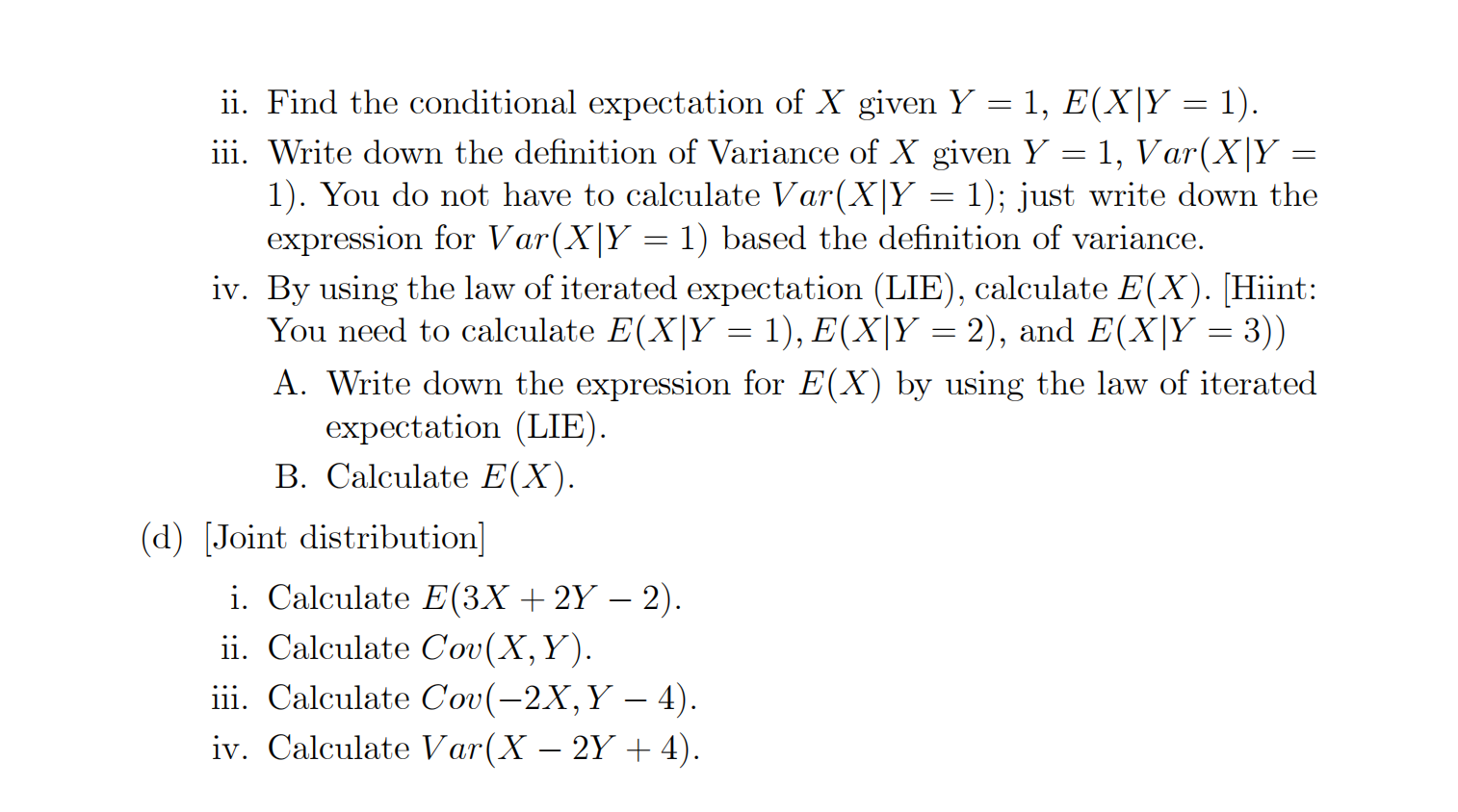 Solved The following Table presents the joint probability | Chegg.com