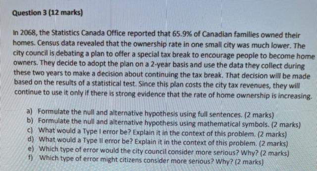 Solved In 2068, the Statistics Canada Office reported | Chegg.com