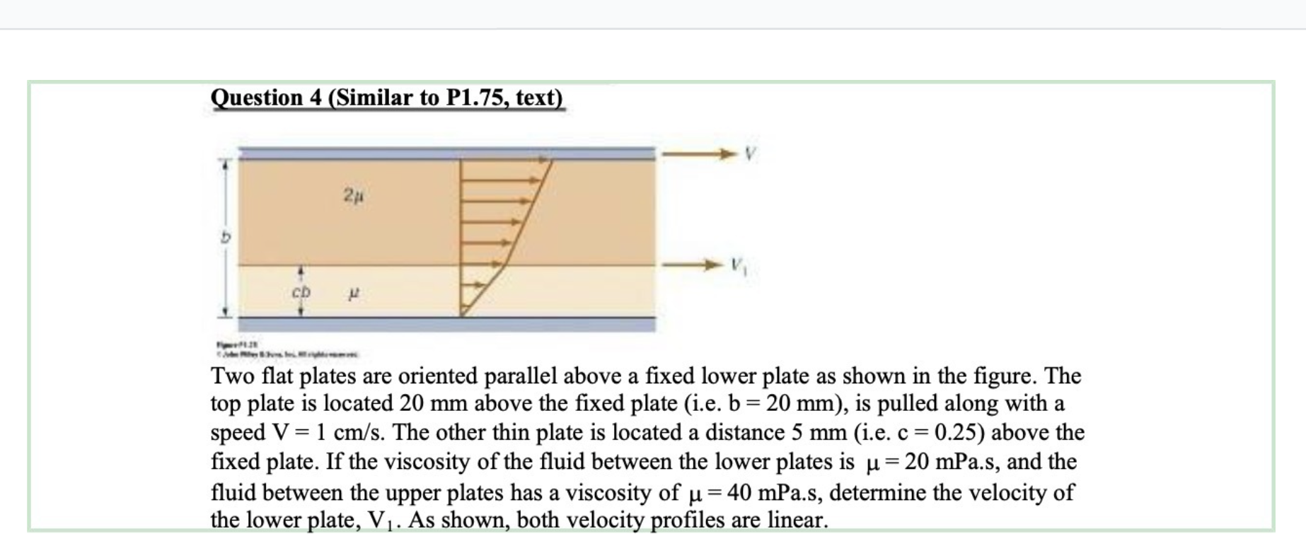 Solved Question 4 (Similar to P1.75, text) Two flat plates | Chegg.com