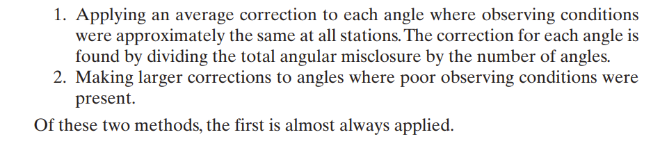Solved 1. Applying an average correction to each angle where | Chegg.com