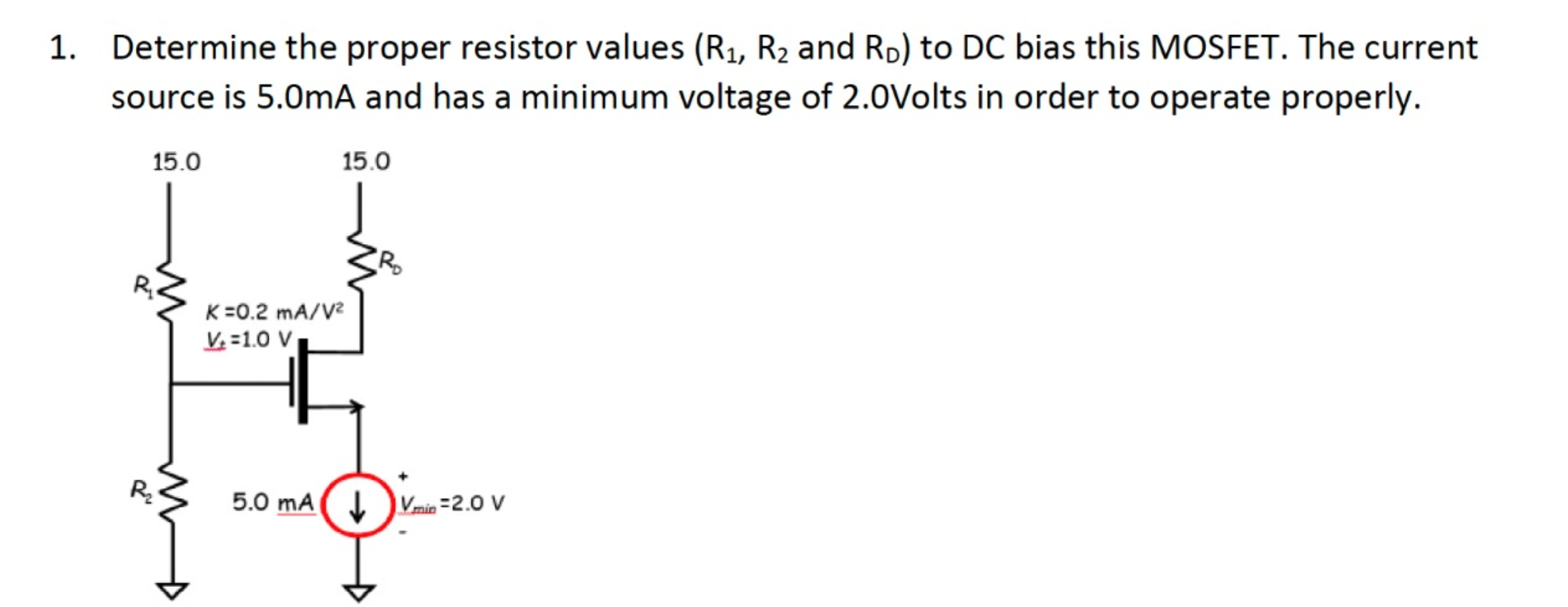 Solved 1 . Determine the proper resistor values (R1, R2 and | Chegg.com