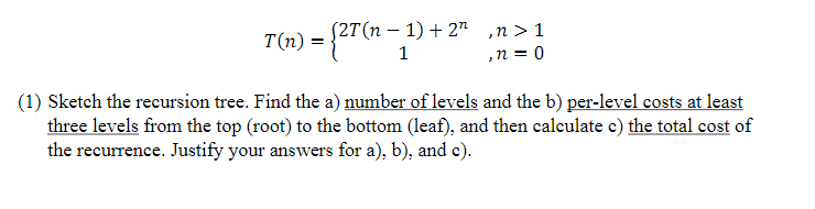 Solved I need help solving this question for my algorithms | Chegg.com