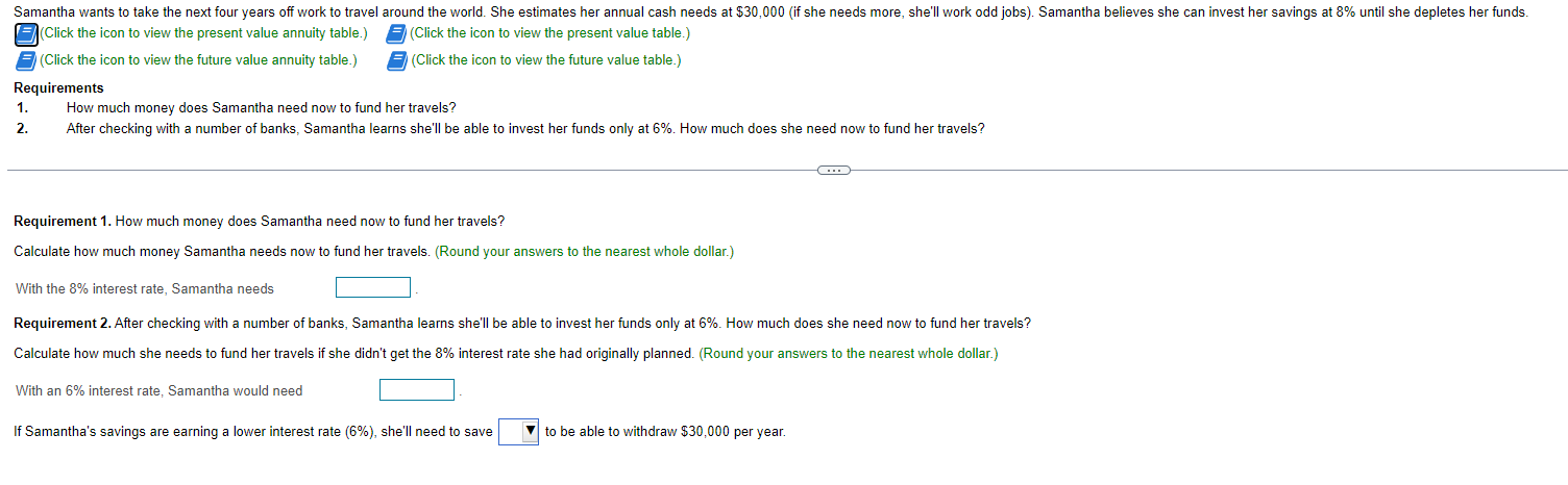 Solved (Click the icon to view the present value annuity | Chegg.com