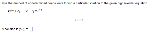 Use the method of undetermined coefficients to find a | Chegg.com
