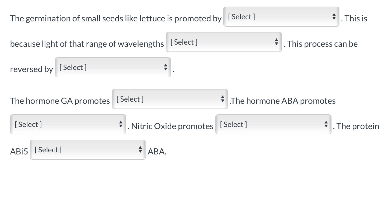 Solved first blank options: green light, red light, far red | Chegg.com
