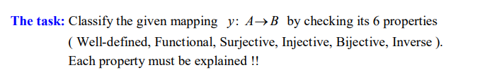 Solved Classify the given mapping y A B : by checking its 6 | Chegg.com