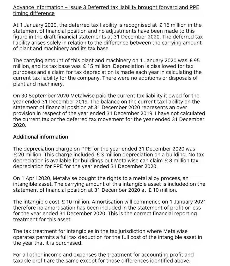 Solved Exhibit 1: Metalwise plc-draft financial statement | Chegg.com