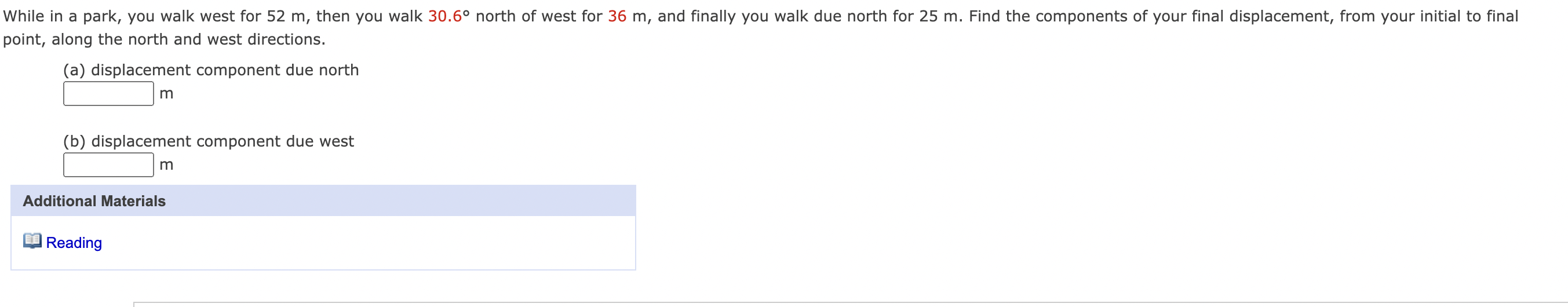 Solved point, along the north and west directions. (a) | Chegg.com