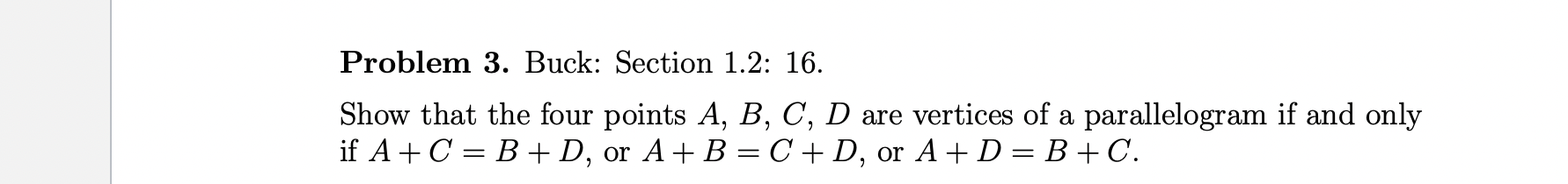 Solved Problem 3. Buck: Section 1.2: 16. Show that the four | Chegg.com