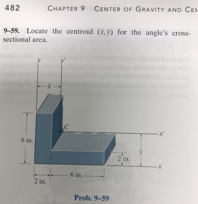 Solved Locate the centroid (x bar, y bar) for the angle's | Chegg.com