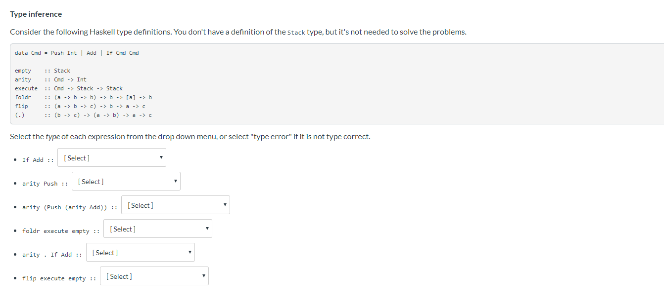 Type inference Consider the following Haskell type | Chegg.com
