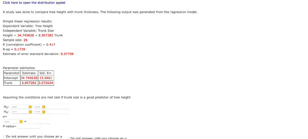 Solved Click here to open the distribution applet A study | Chegg.com