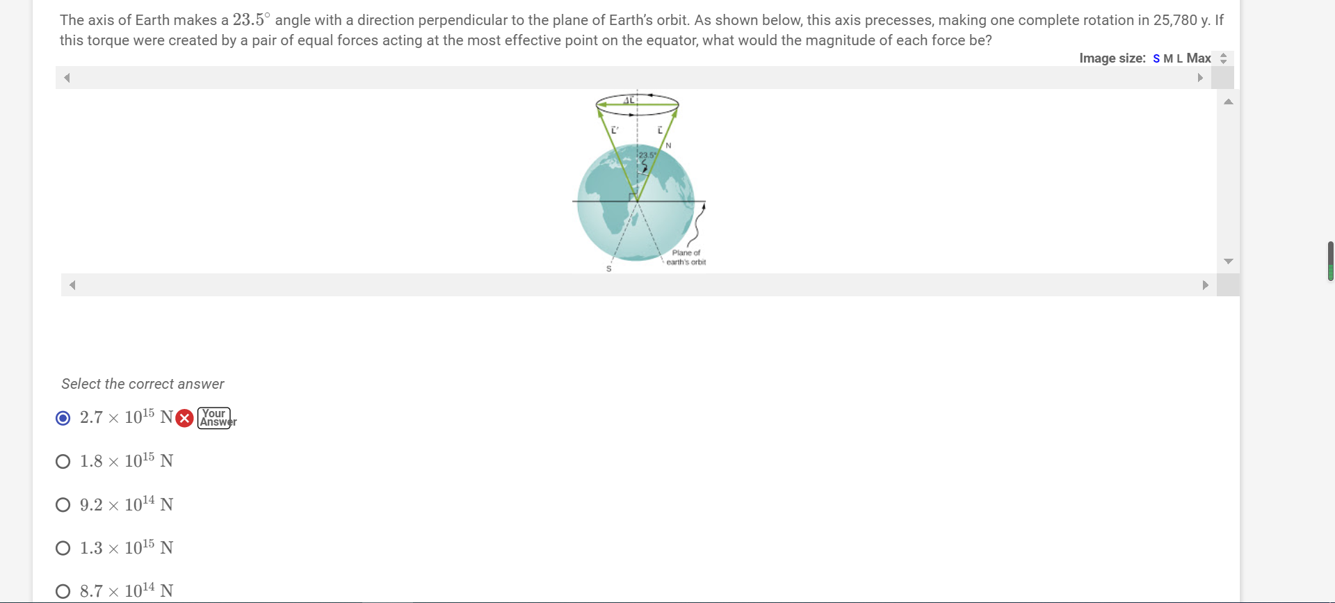 Solved The axis of Earth makes a 23.5° angle with a | Chegg.com