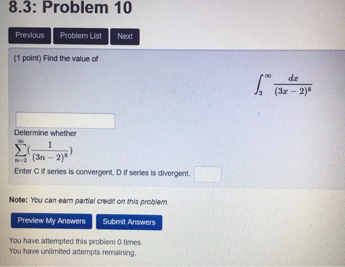 Solved 8 3 Problem 10 Previous Problem Listnext 1 Point