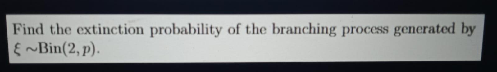 Solved Find the extinction probability of the branching | Chegg.com