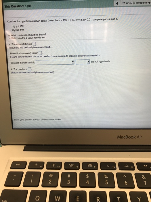 Solved 21 of 40にcomplete) This Question: 5 pts Consider | Chegg.com