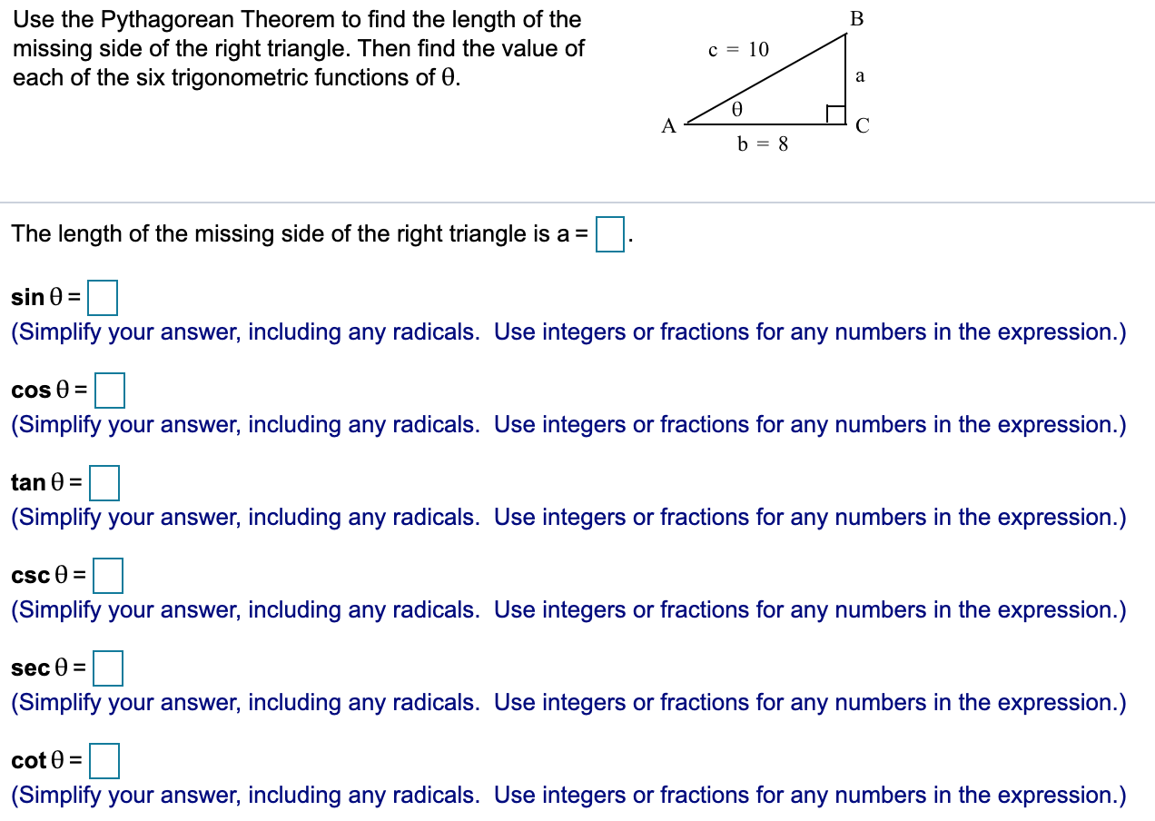Solved B Use the Pythagorean Theorem to find the length of | Chegg.com