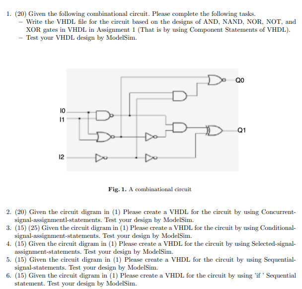 1. (20) Given the following combinational circuit. | Chegg.com