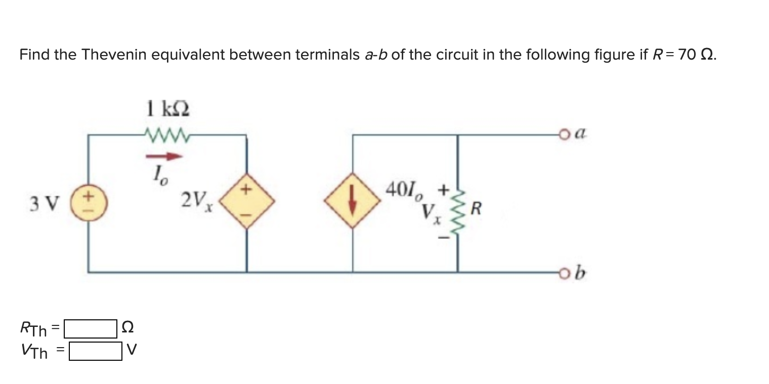 Solved Find the Thevenin equivalent between terminals a-b of | Chegg.com