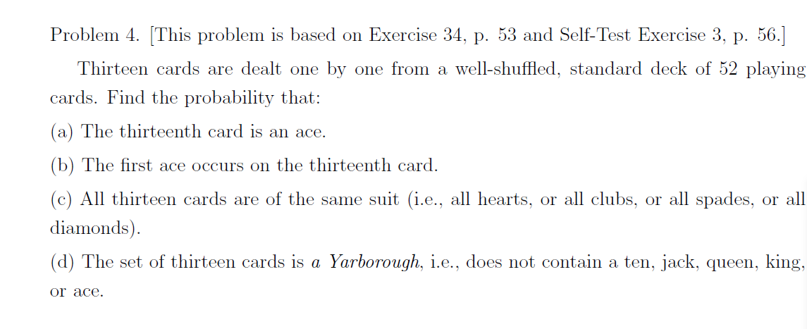 Solved Problem 4. (This problem is based on Exercise 34, p. | Chegg.com