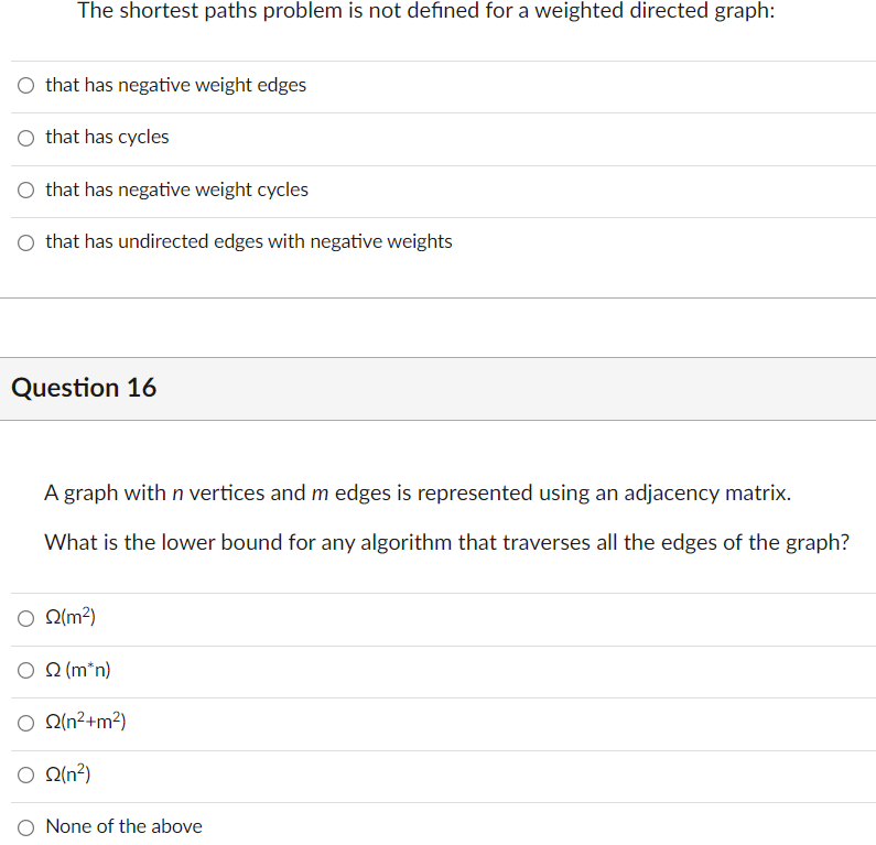 Solved The shortest paths problem is not defined for a | Chegg.com