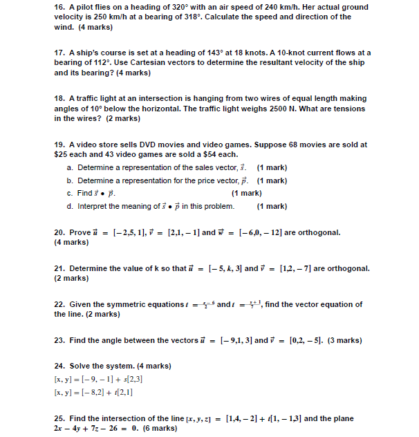 Solved 16. A pilot flies on a heading of 320° with an air | Chegg.com